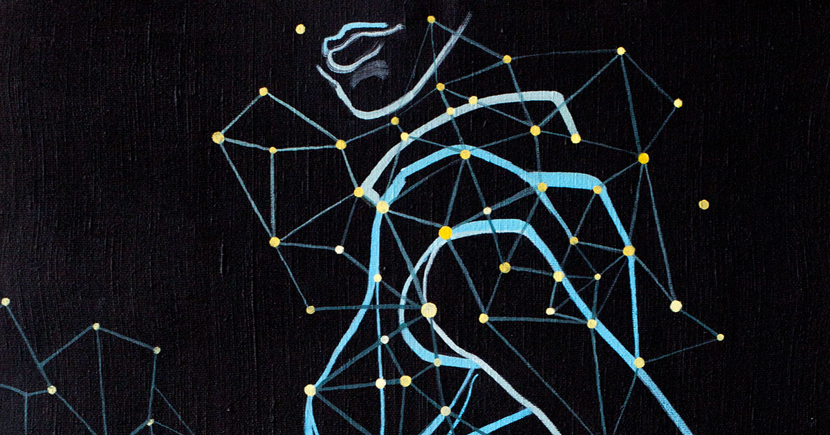 Painting 'Posture No.5' — Modern artist Agne Kisonaite