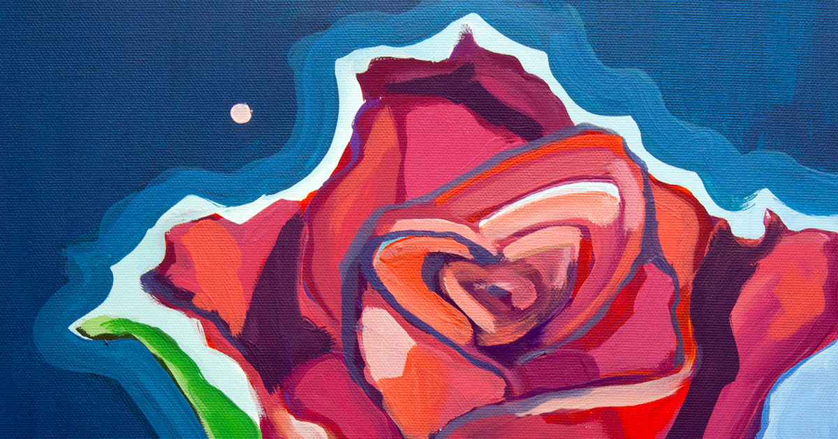 Painting ‘Rose’ — Modern artist Agne Kisonaite